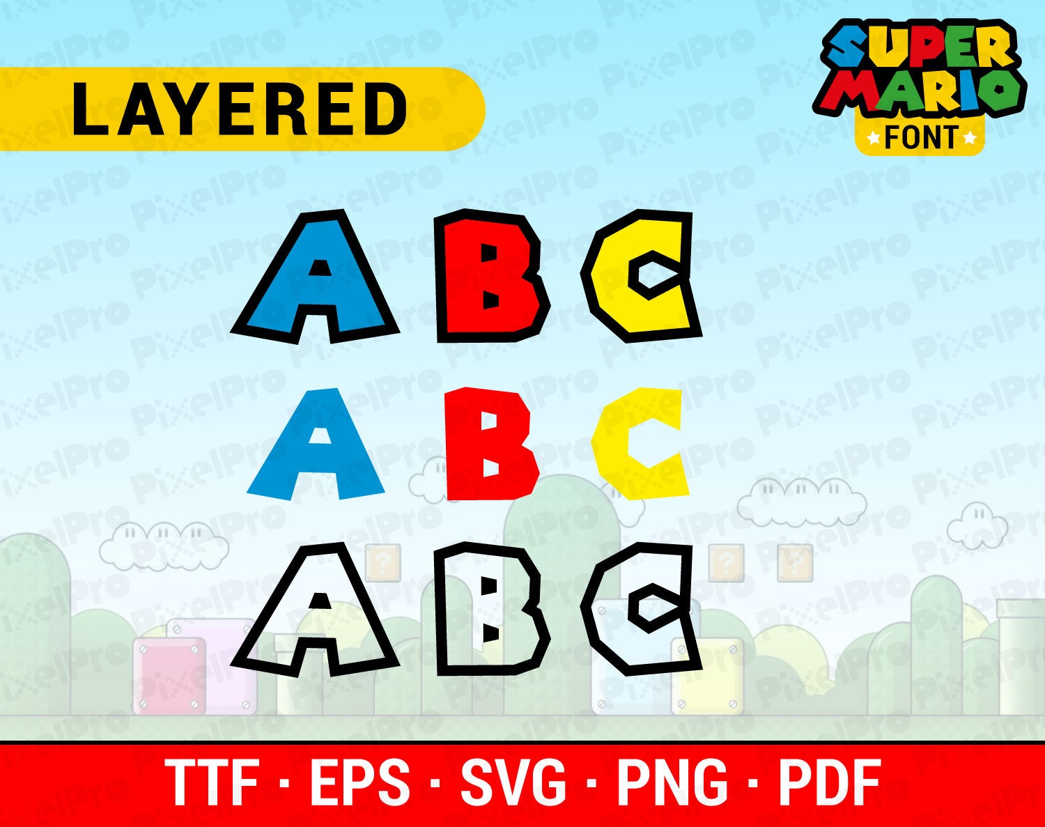 Mario Font SVG Mario Font Png Mario Letters Mario Numbers - Etsy Canada