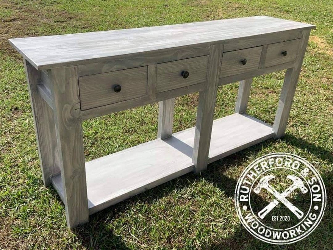 Grey Entryway Table With Drawers - Etsy