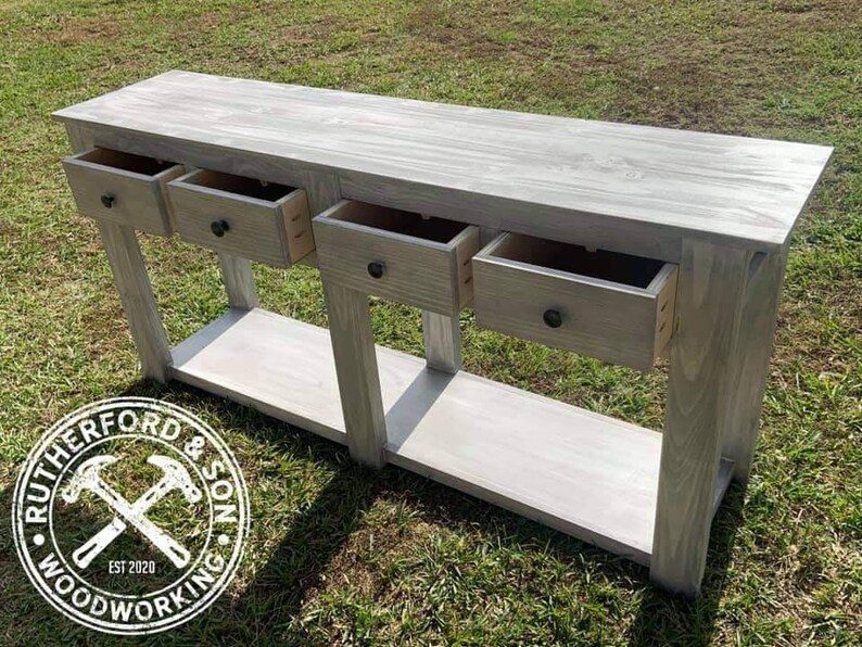 Grey Entryway Table With Drawers - Etsy