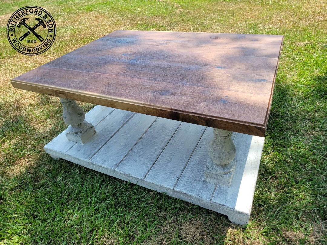Walnut Farmhouse Coffee Table - Etsy