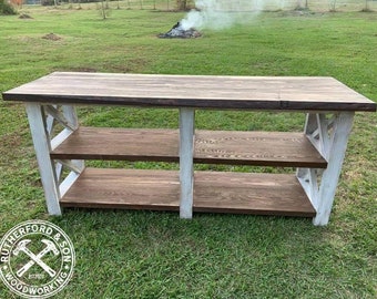 Custom Rustic Farmhouse Antique TV Console - Etsy