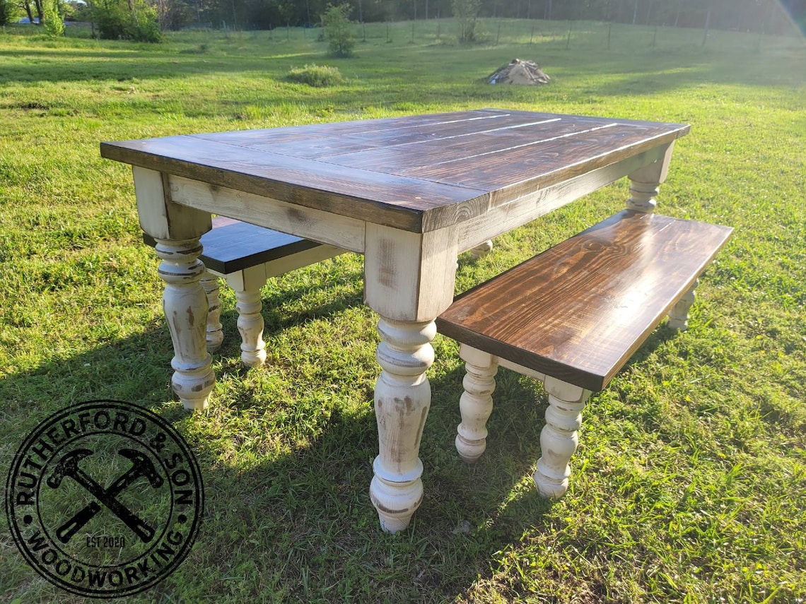 Farmhouse Dining Table Set - Etsy