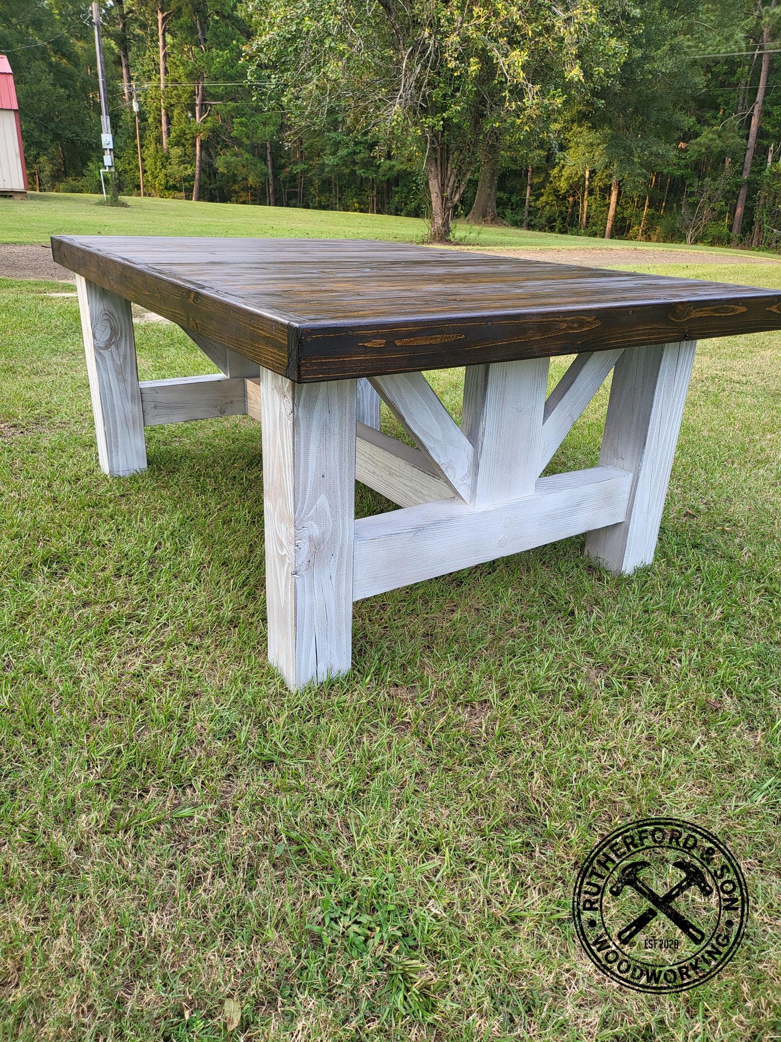 Timber Frame Farmhouse Table Set - Etsy