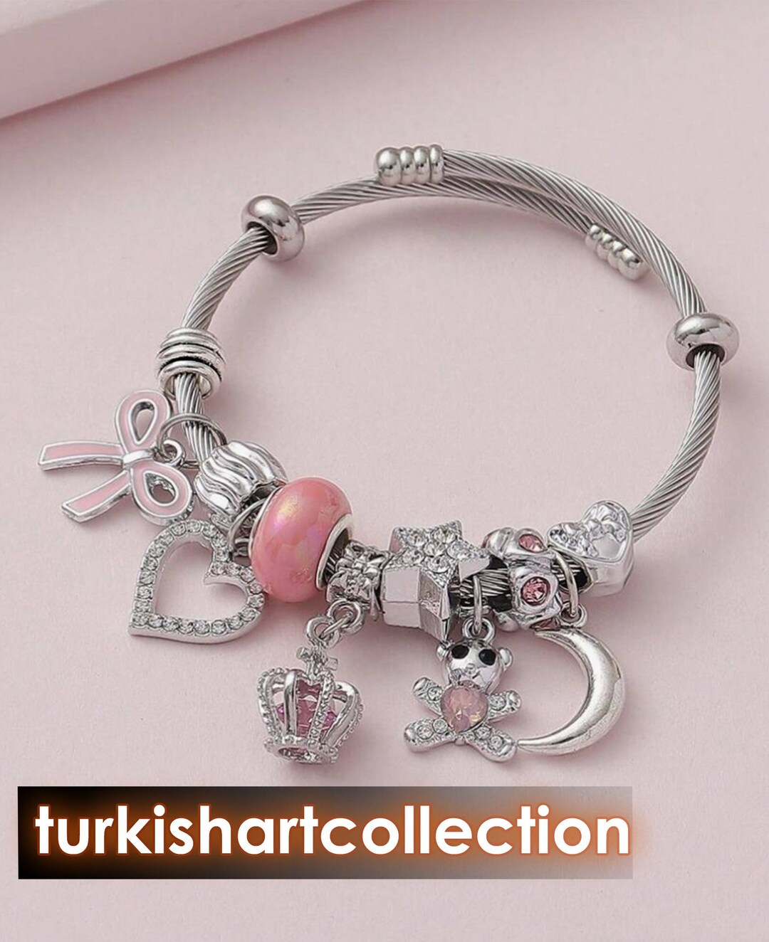 Teddy Bear, Peace Sign, Bowknot, Moon and Heart Shaped Stainless Steel ...