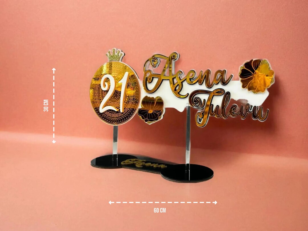 21st Birthday Key Design Stand With Personalised Photo, Name ...