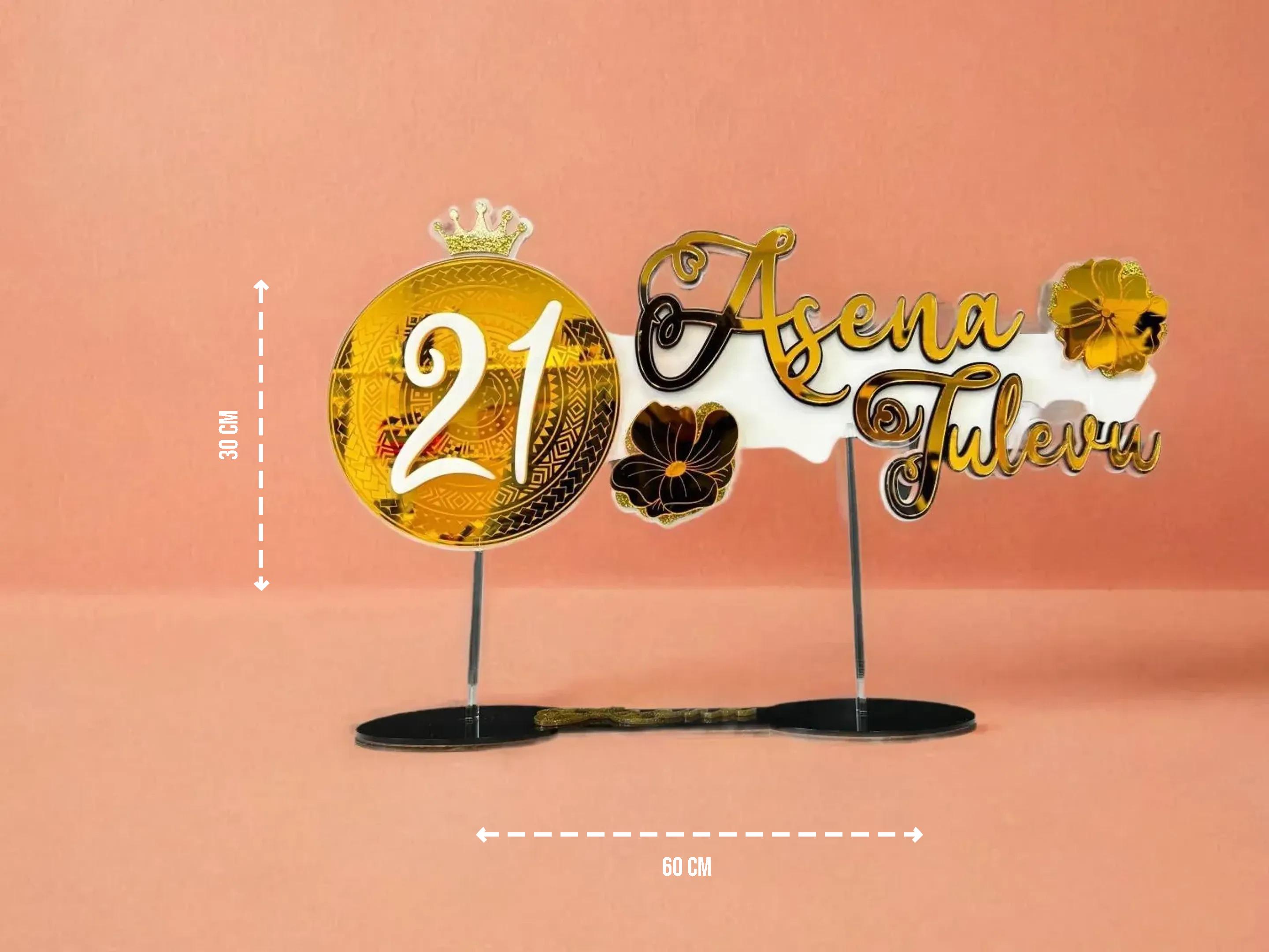 21st Birthday Key Design Stand With Personalised Photo, Name ...