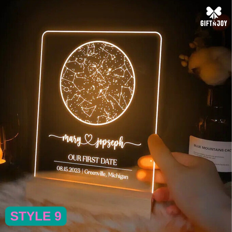 Custom Star Map by Date Night Light, Personalised First Date Map Night ...