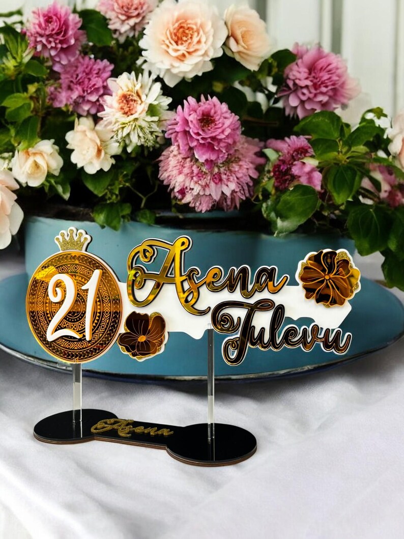 21st Birthday Key Design Stand With Personalised Photo, Name ...