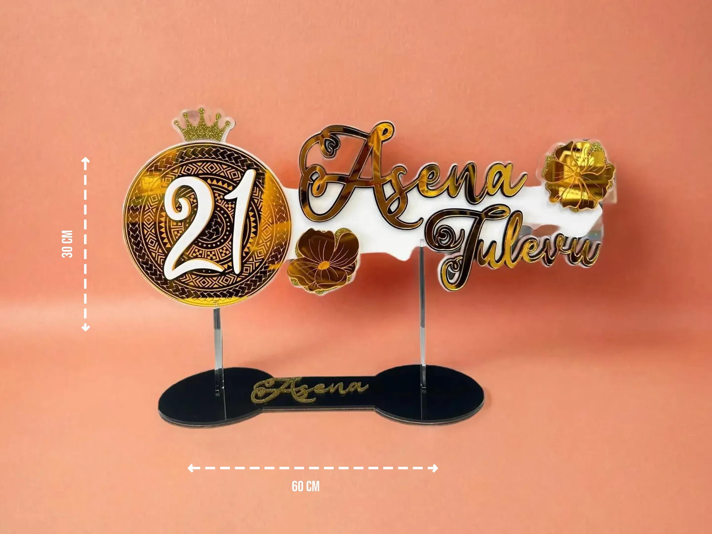 21st Birthday Key Design Stand With Personalised Photo, Name ...