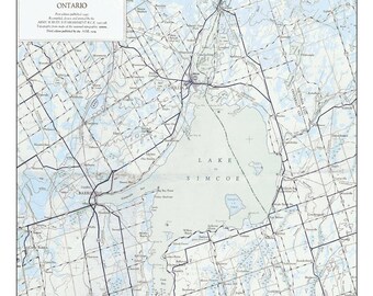 Lake Simcoe Map | Etsy