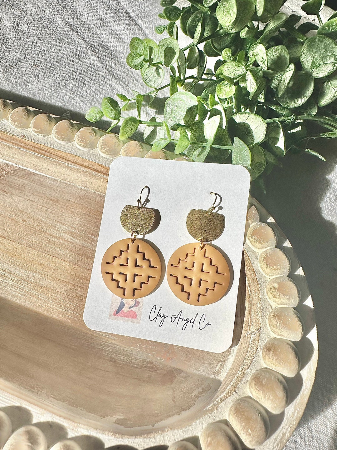 ABIGAIL | Hmong Polymer Clay Circle Earrings | Statment Hmong Clay ...