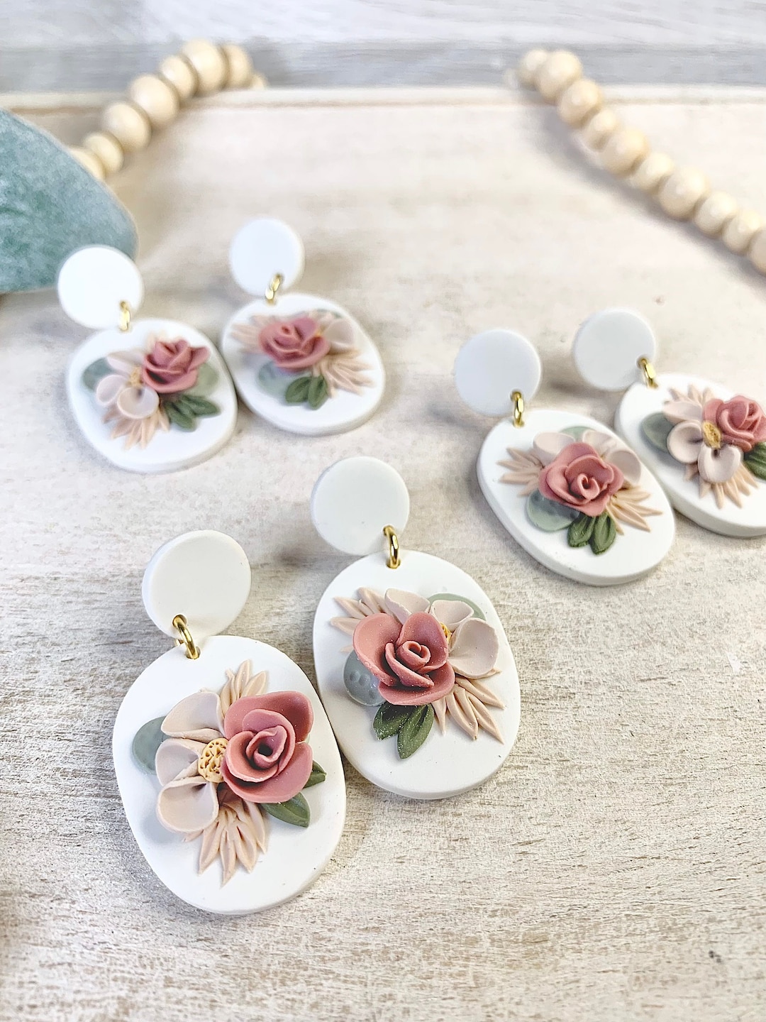 AMELIA Timeless Hand Sculpted Floral Earrings Fall Inspired Pampas ...