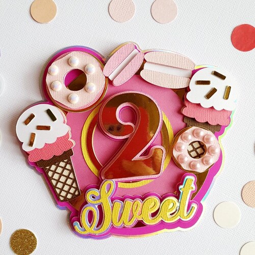 Two Sweet Cake Topper Birthday Cake Topper Toddler Birthday | Etsy