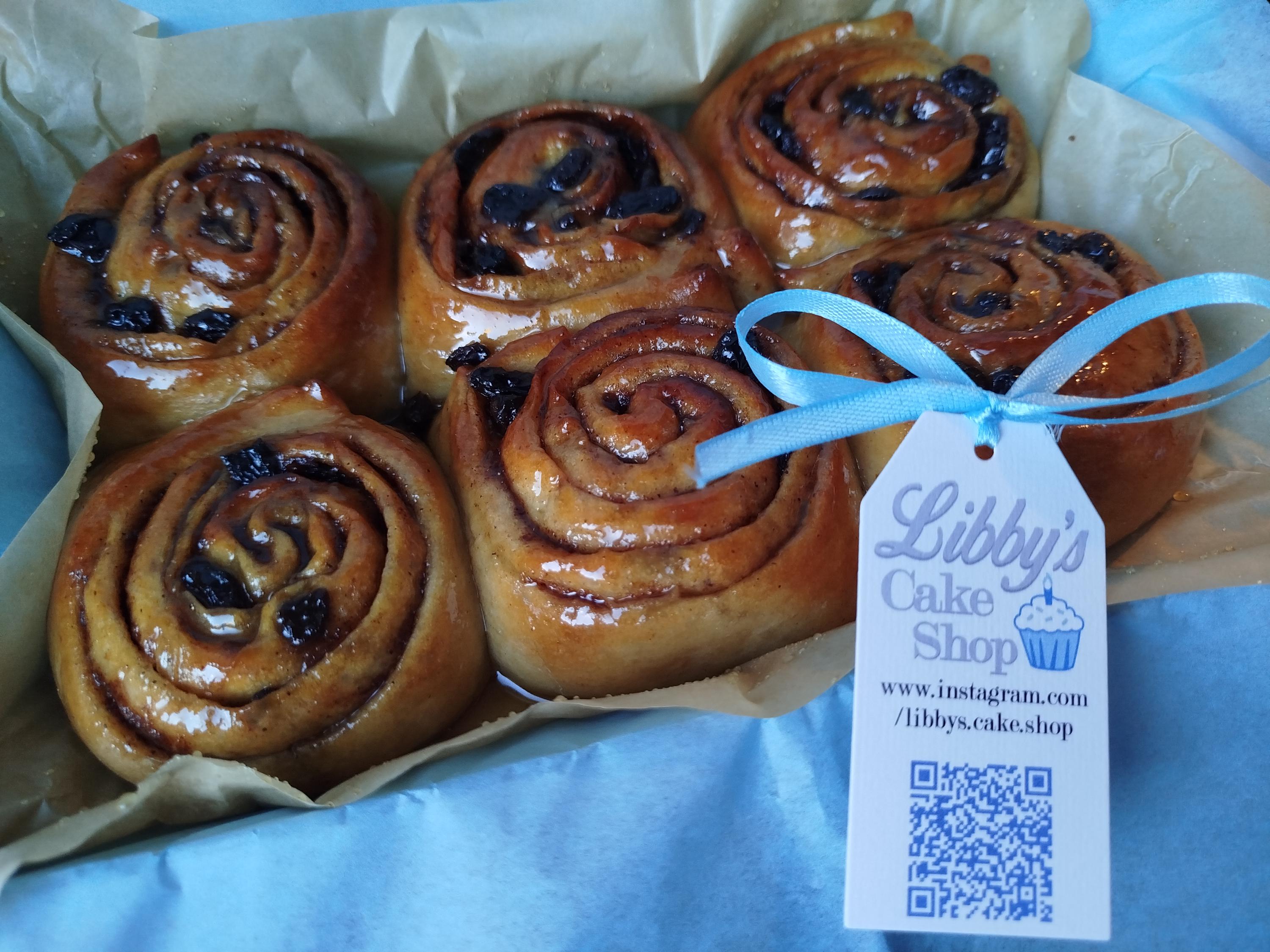 Sticky Chelsea Buns Rolls Tray Tea Cakes Birthday Party Wrapped Postal ...