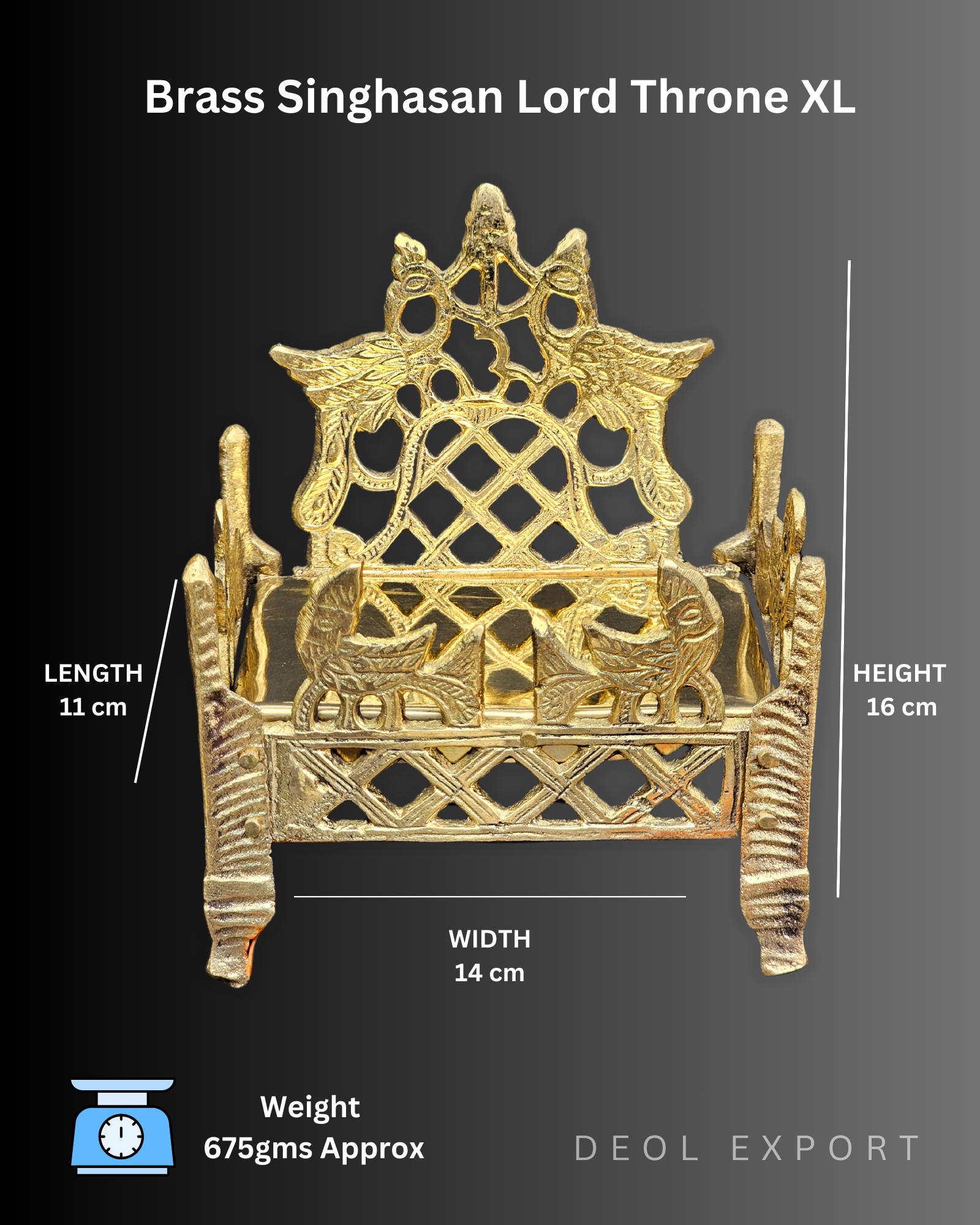 Brass Singha Asan, 16 Cm Tall Brass God Throne Peacock Design ...