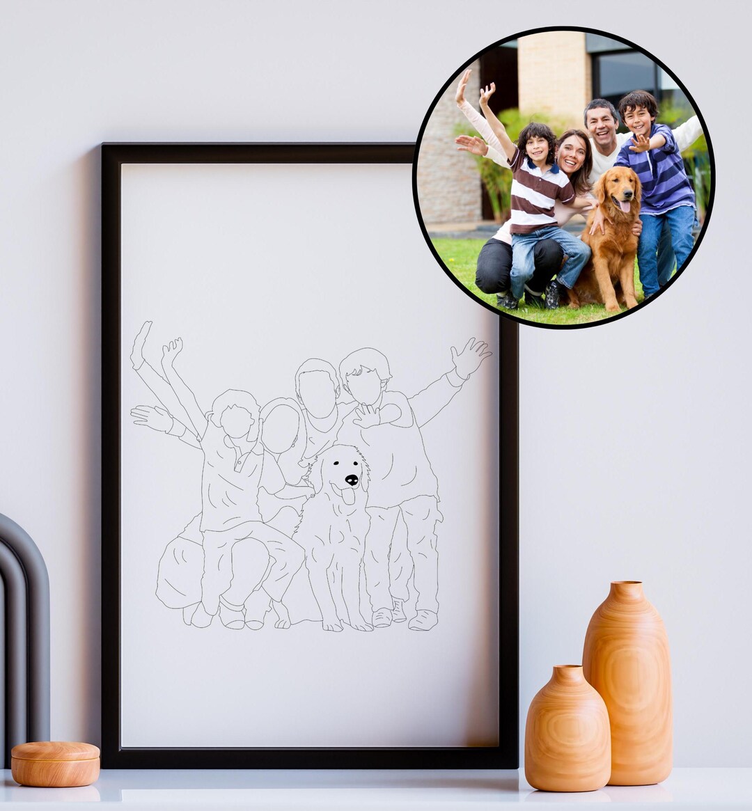 Custom Faceless Line Art Portrait: Personalized Minimalist Drawing ...