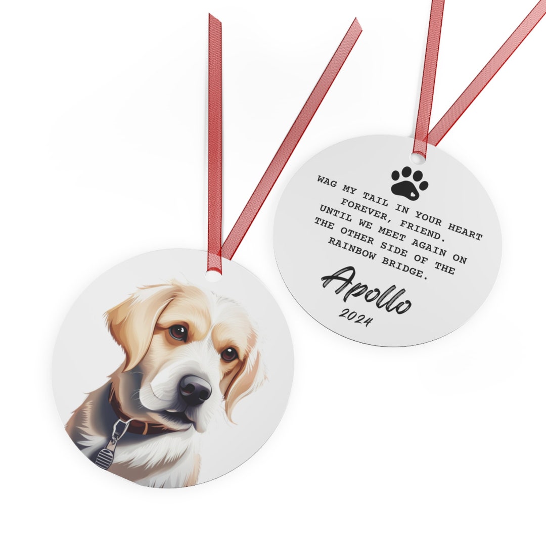 Dog Memorial Gift, Custom Dog Photo Ornament, Dog Memorial Ornament ...