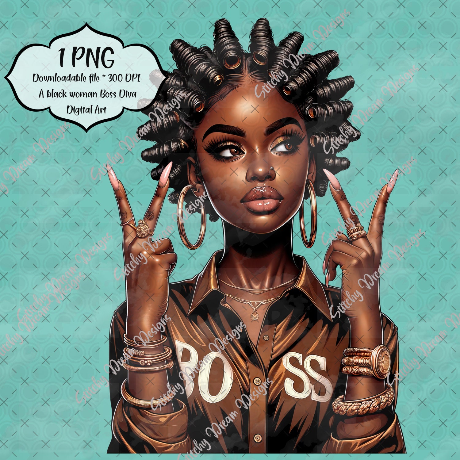 Boss DIVA, A Black Woman Clipart, Transparent Bacgkround. - Etsy