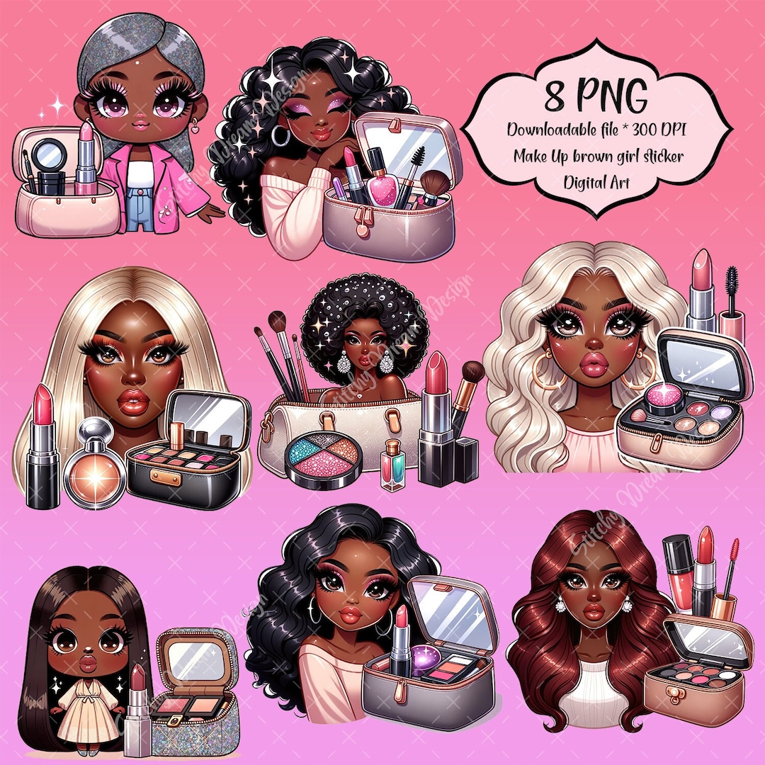 Digital Sticker Pack, Brown Girl Magic, Makeup & Accessories, Brown ...