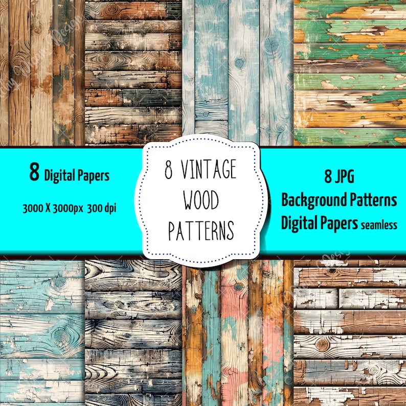 8 VINTAGE WOOD Patterns - Etsy