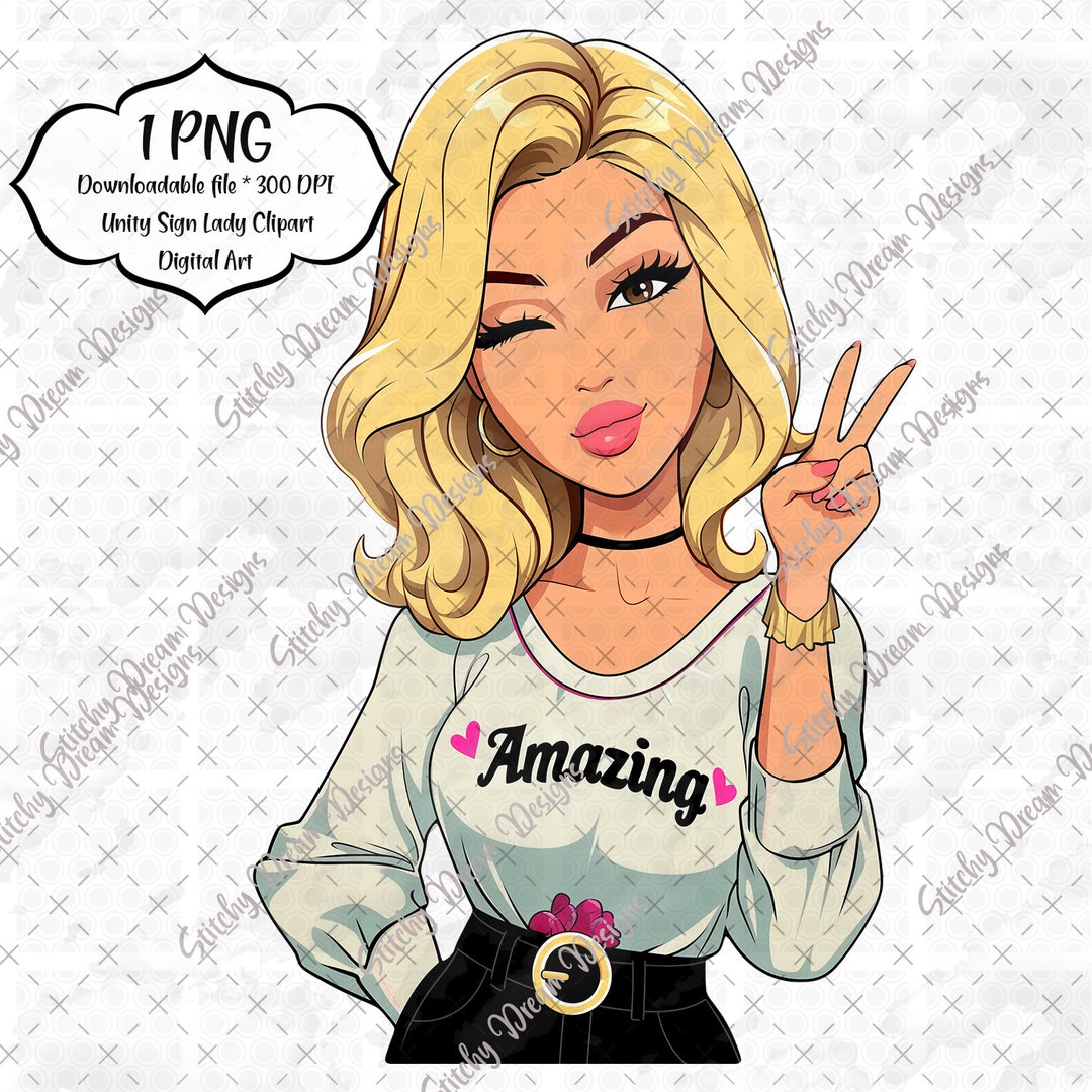 Unity Sign Lady Clipart, Digital Art. 1 Transparent PNG File. Feminine ...