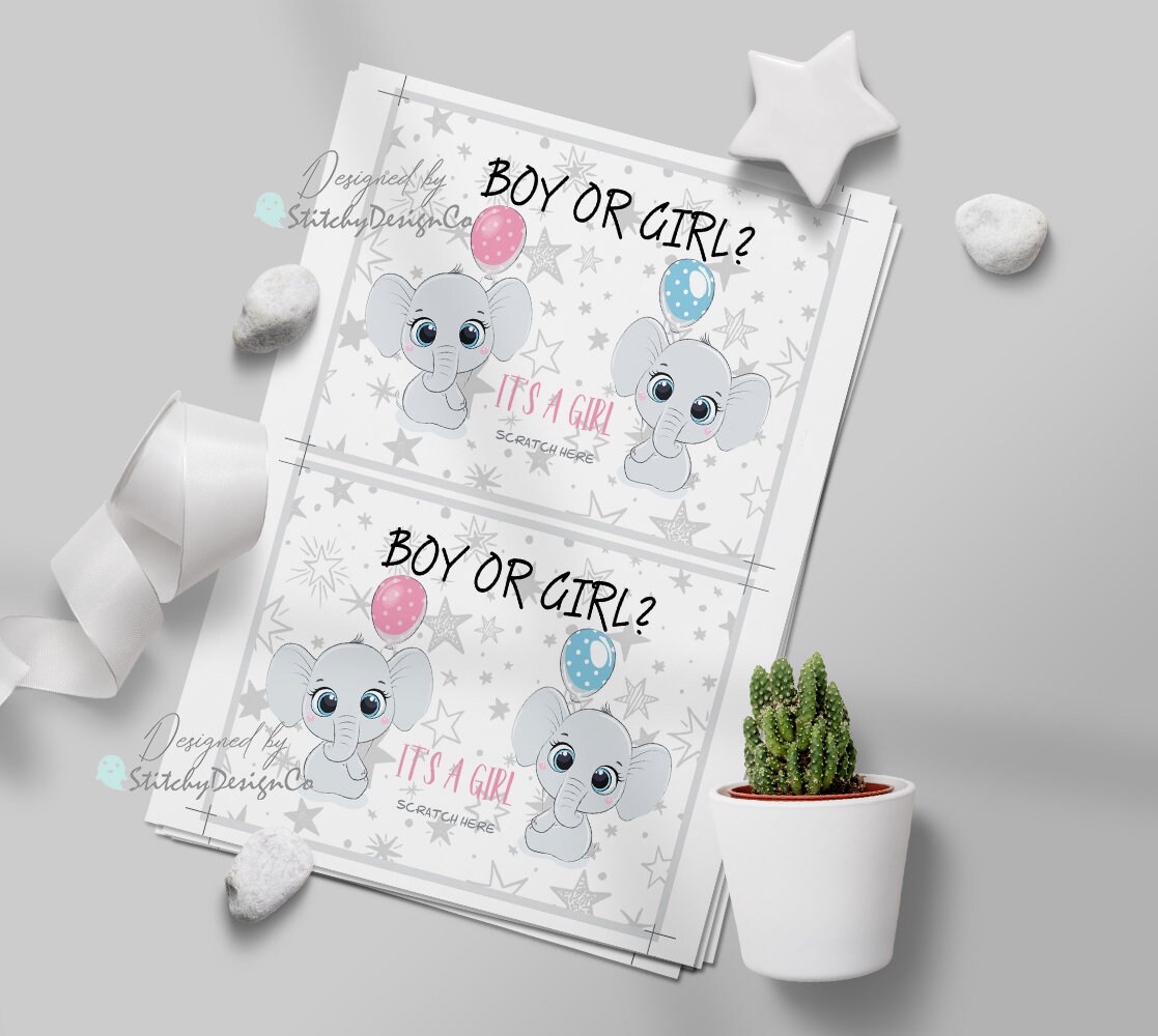 Printable GIRL Gender Reveal Card Download File Boy or Girl 5x7 Print ...
