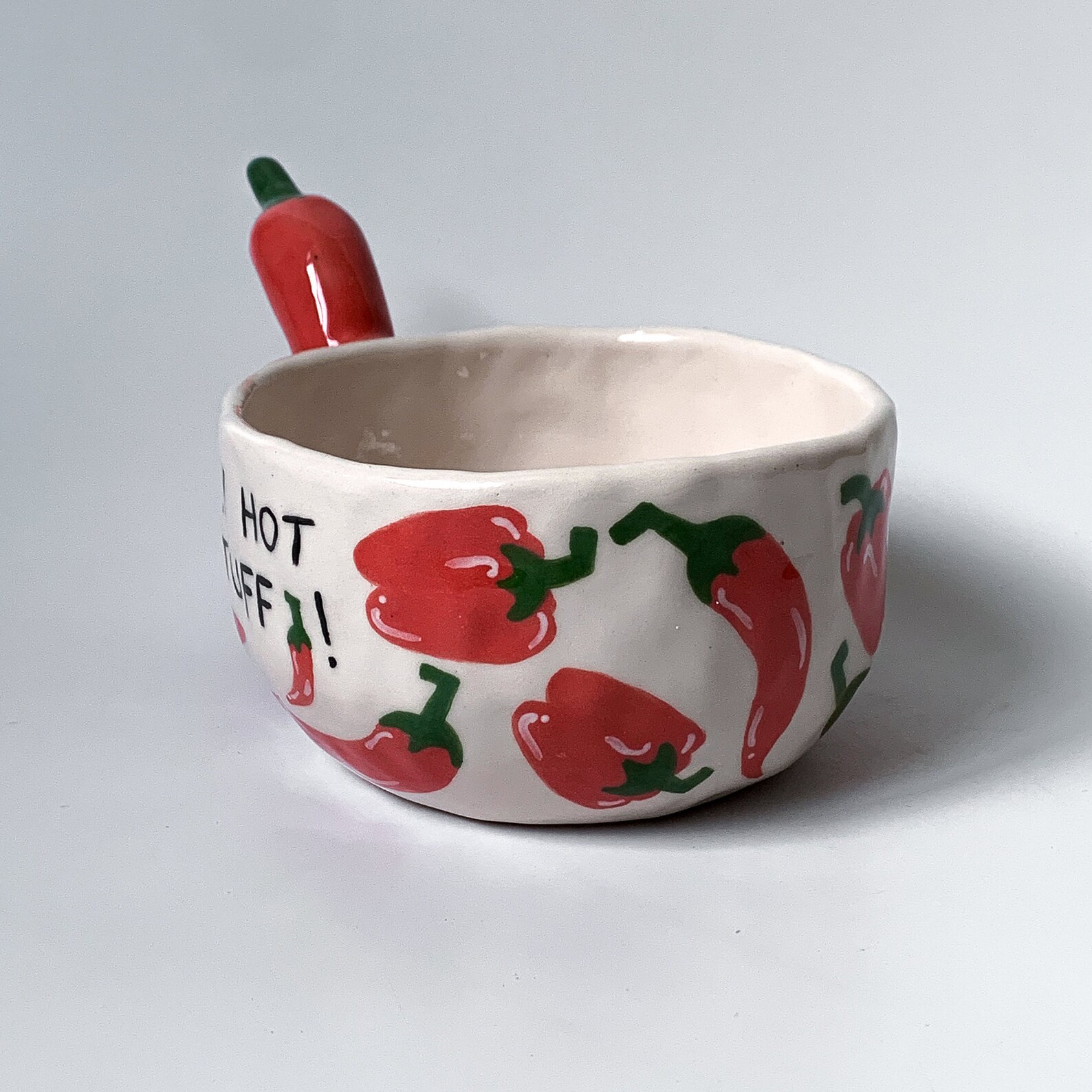 Hot Stuff Chili Handmade and Hand Painted Ceramic Mug, Aesthetic Coffee ...