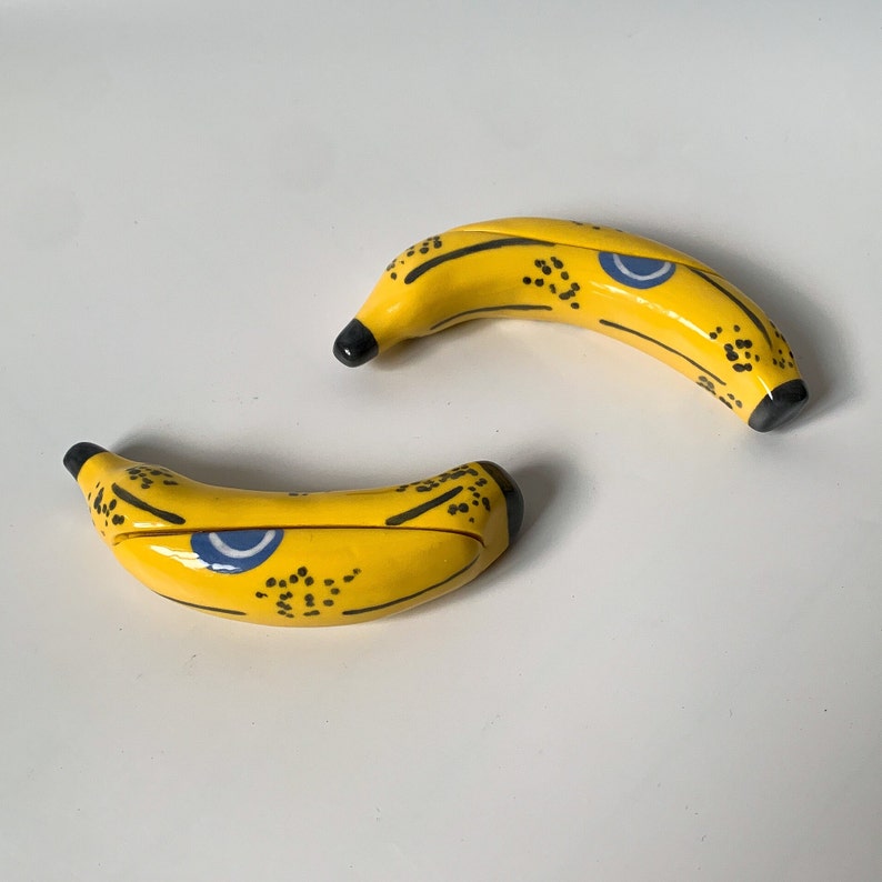 Handmade Ceramic Banana Photo Holder Set: Whimsical Home Decor - Etsy