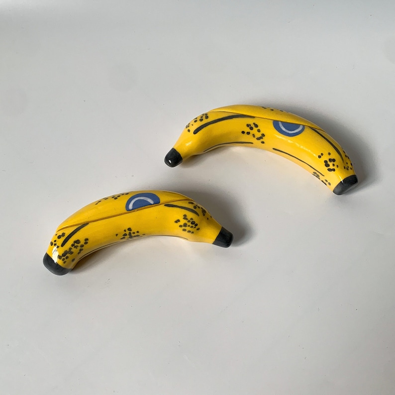 Handmade Ceramic Banana Photo Holder Set: Whimsical Home Decor - Etsy