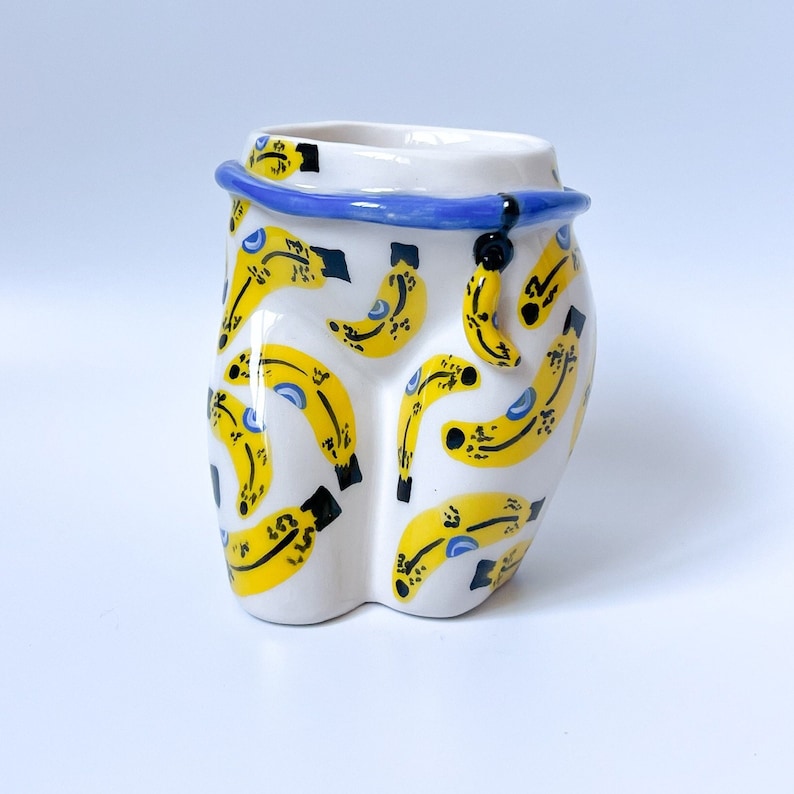 Shake It Banana Handmade and Hand Painted Ceramic Mug, Aesthetic Coffee ...