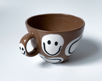 Handmade Ceramic Smiley Mug/ Cute but Psychologist - Etsy