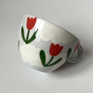 Dream Handmade Ceramic Mug, Cute Flower Hand Painted Ceramic Mug, Cute ...