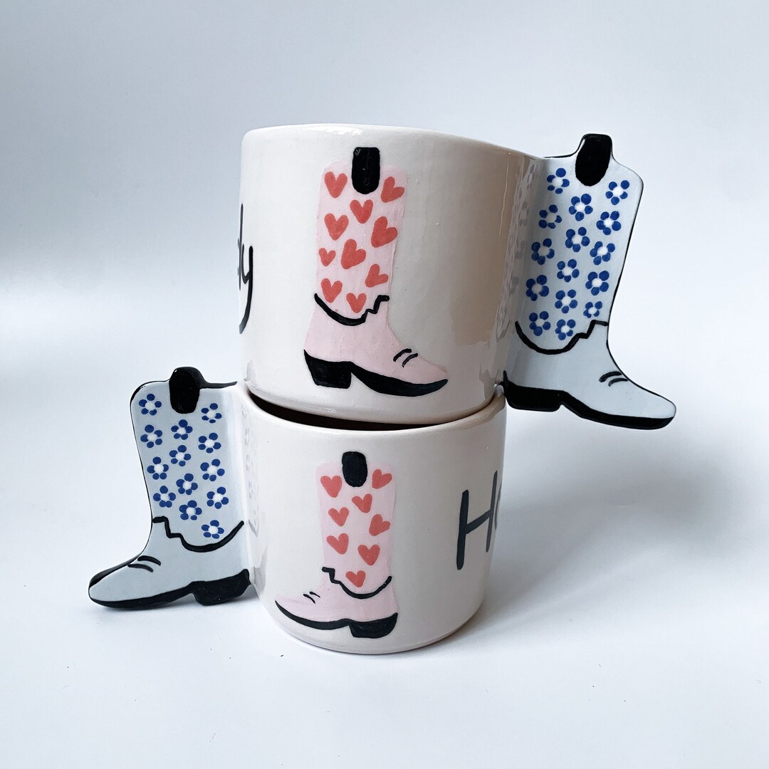 Howdy Handmade Ceramic Mug, Hand Painted Coffee or Tea Cup ...