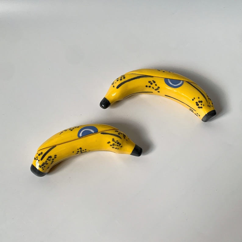 Handmade Ceramic Banana Photo Holder Set: Whimsical Home Decor - Etsy