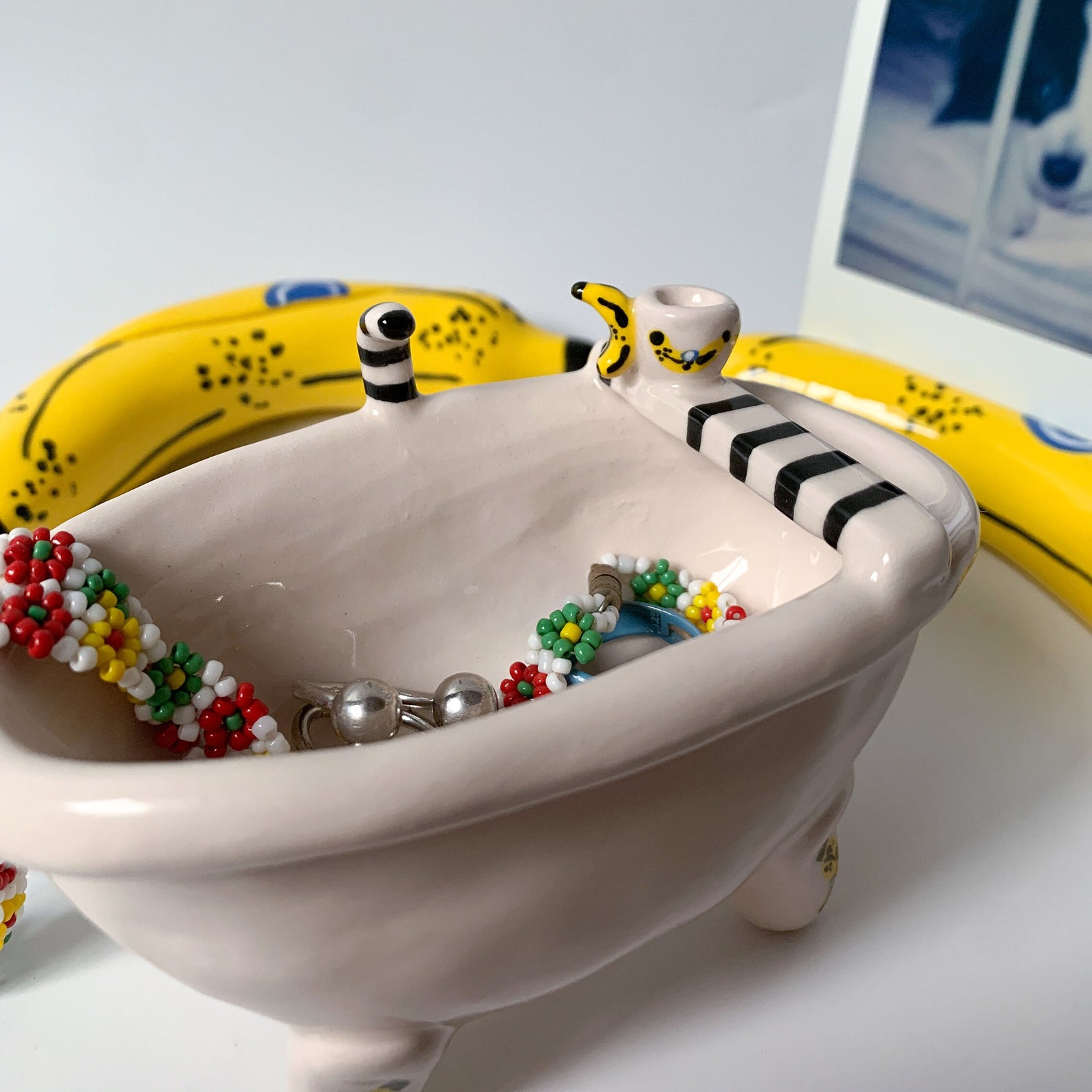 Handmade Ceramic Bathtub Ring Dish: Banana Decor Jewelry Holder - Etsy