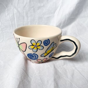 No Inspo Handmade and Hand Painted Ceramic Mug, Cute Modern Coffee Mug ...