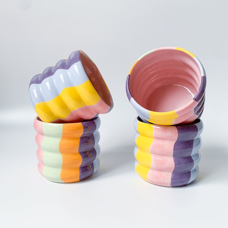 Striped Mugs - Etsy