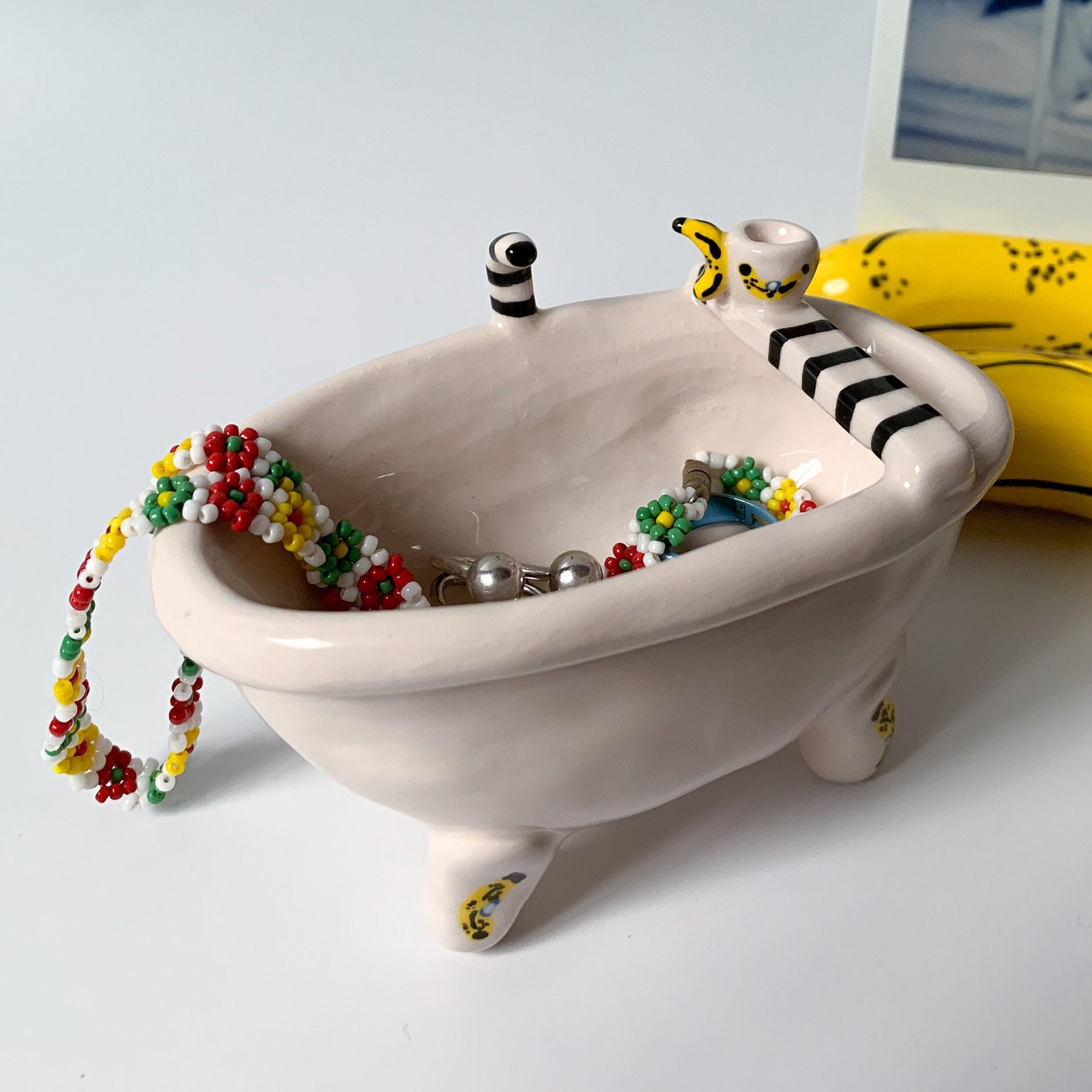 Handmade Ceramic Bathtub Ring Dish: Banana Decor Jewelry Holder - Etsy