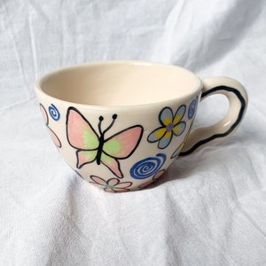 No Inspo Handmade and Hand Painted Ceramic Mug, Cute Modern Coffee Mug ...