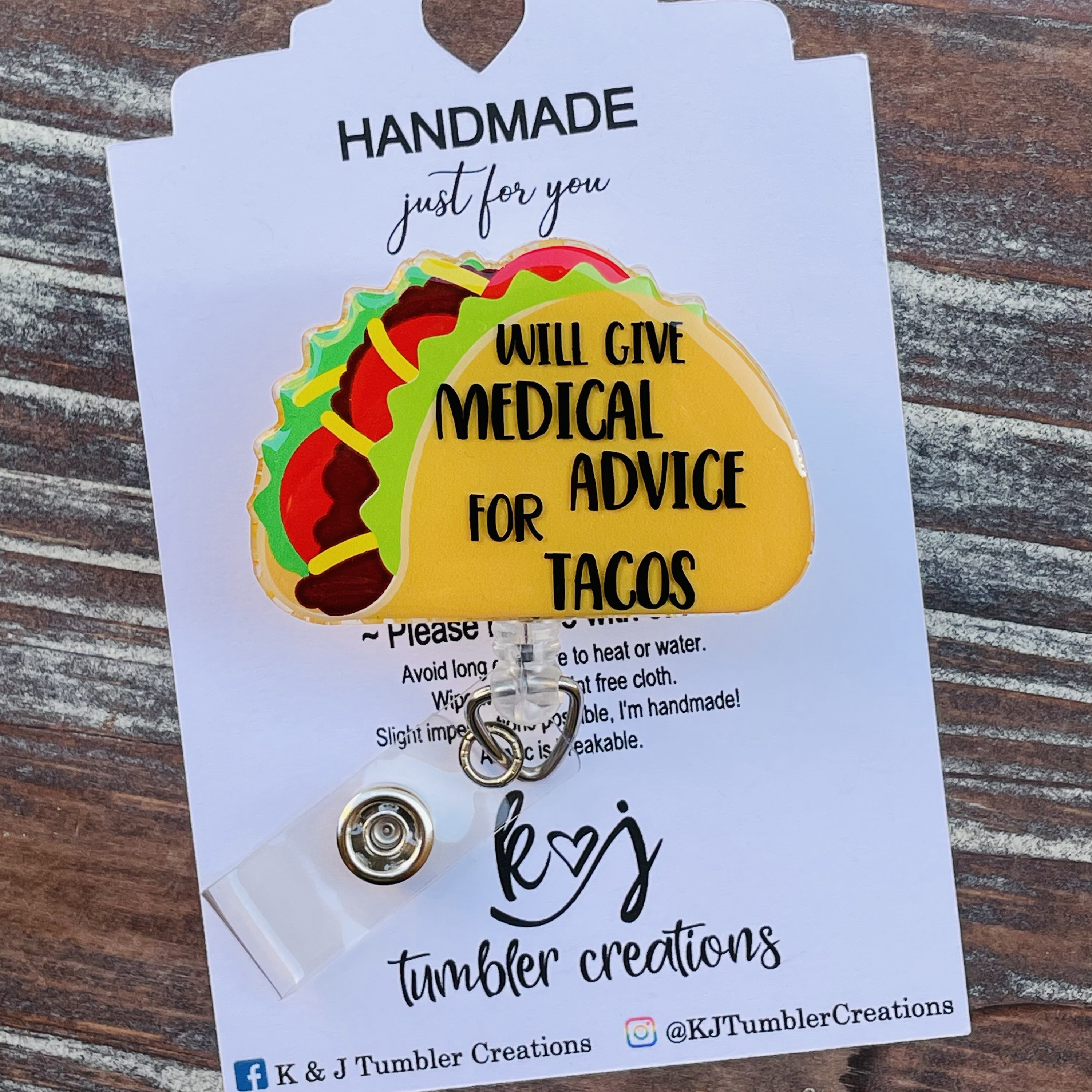 Will Give Medical Advice for Tacos Badge Reel - Etsy