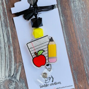 Notebook Paper Beaded Lanyard / School Themed Lanyard - Etsy