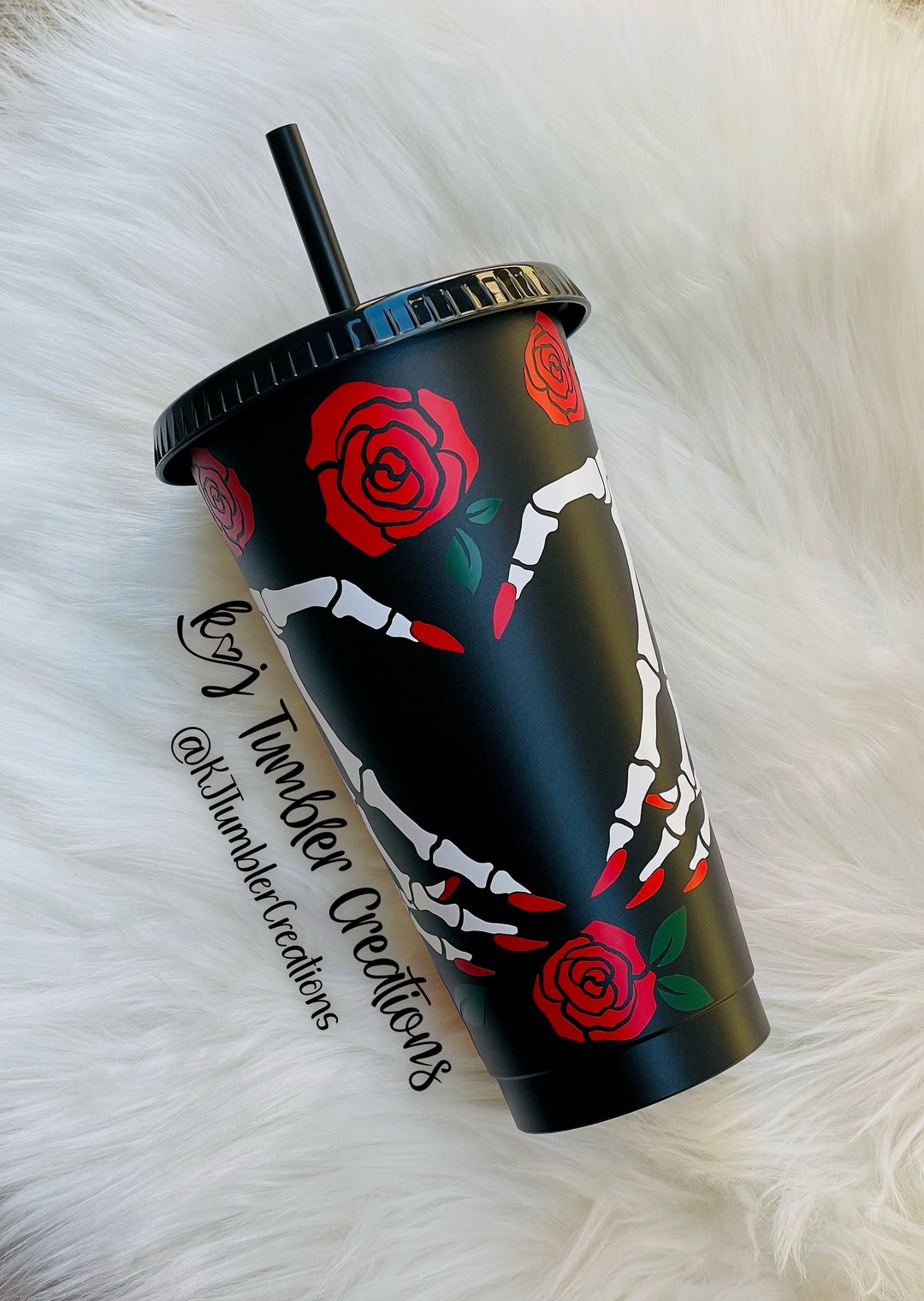 Skeleton Heart Hands 24oz Cold Cup - Etsy