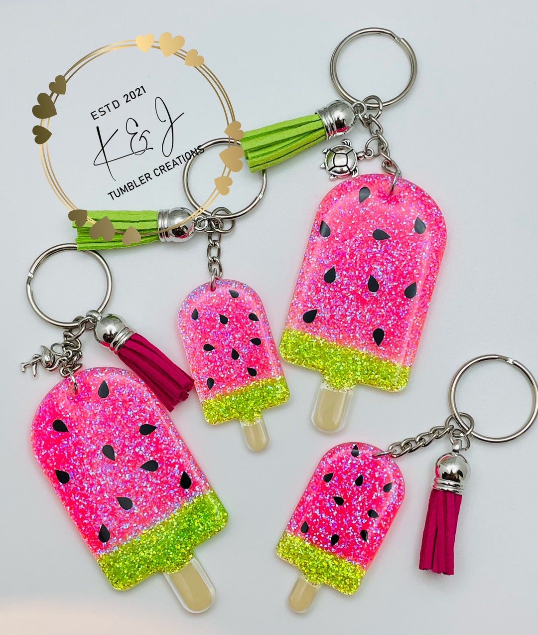 Watermelon Popsicle Keychain - Etsy