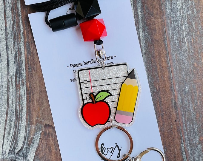 Notebook Paper Beaded Lanyard / School Themed Lanyard - Etsy