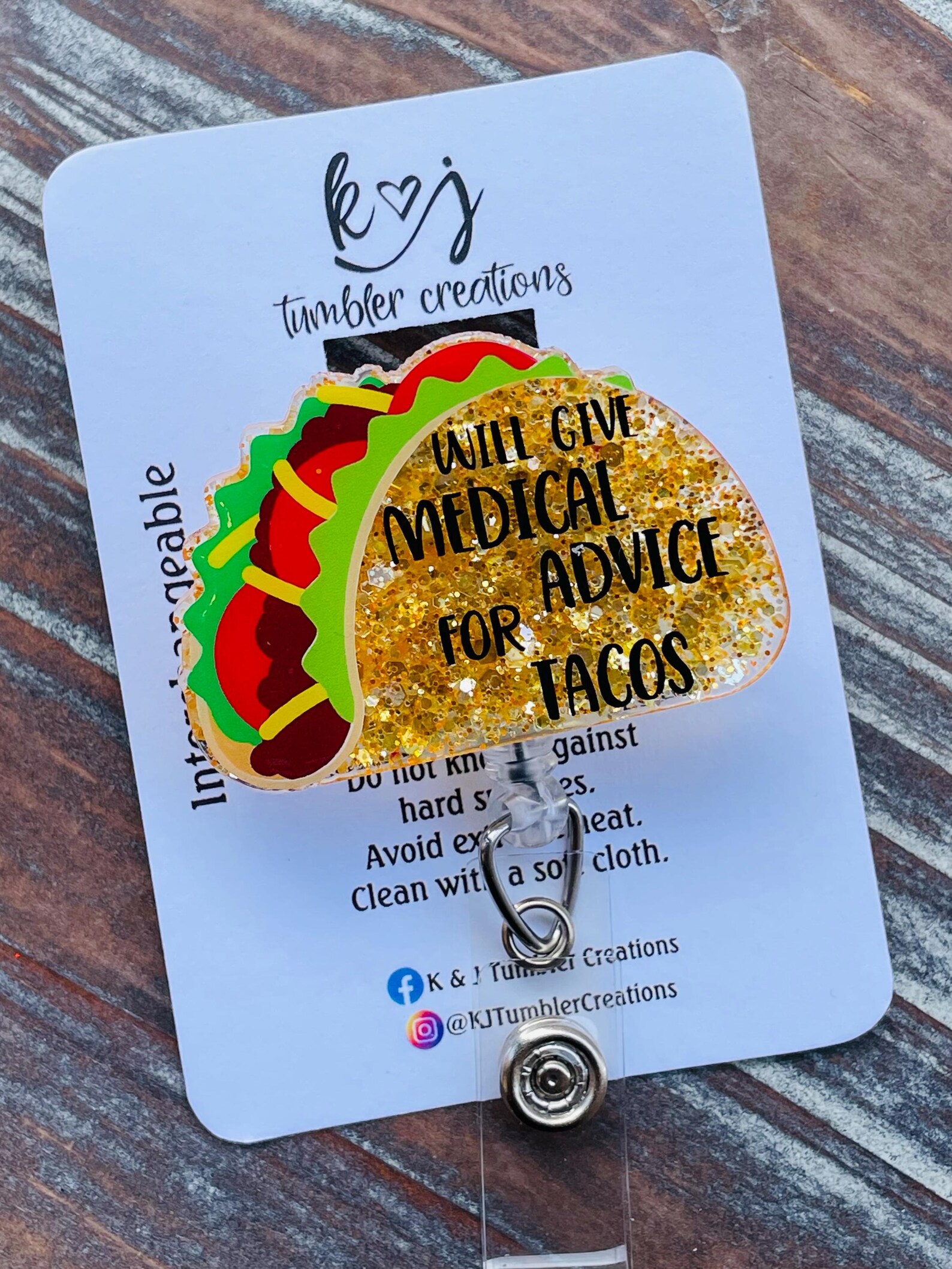 Will Give Medical Advice for Tacos Badge Reel - Etsy