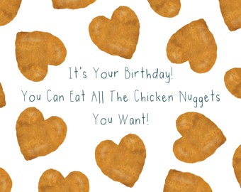 Chicken Nugget Birthday Card - Etsy UK