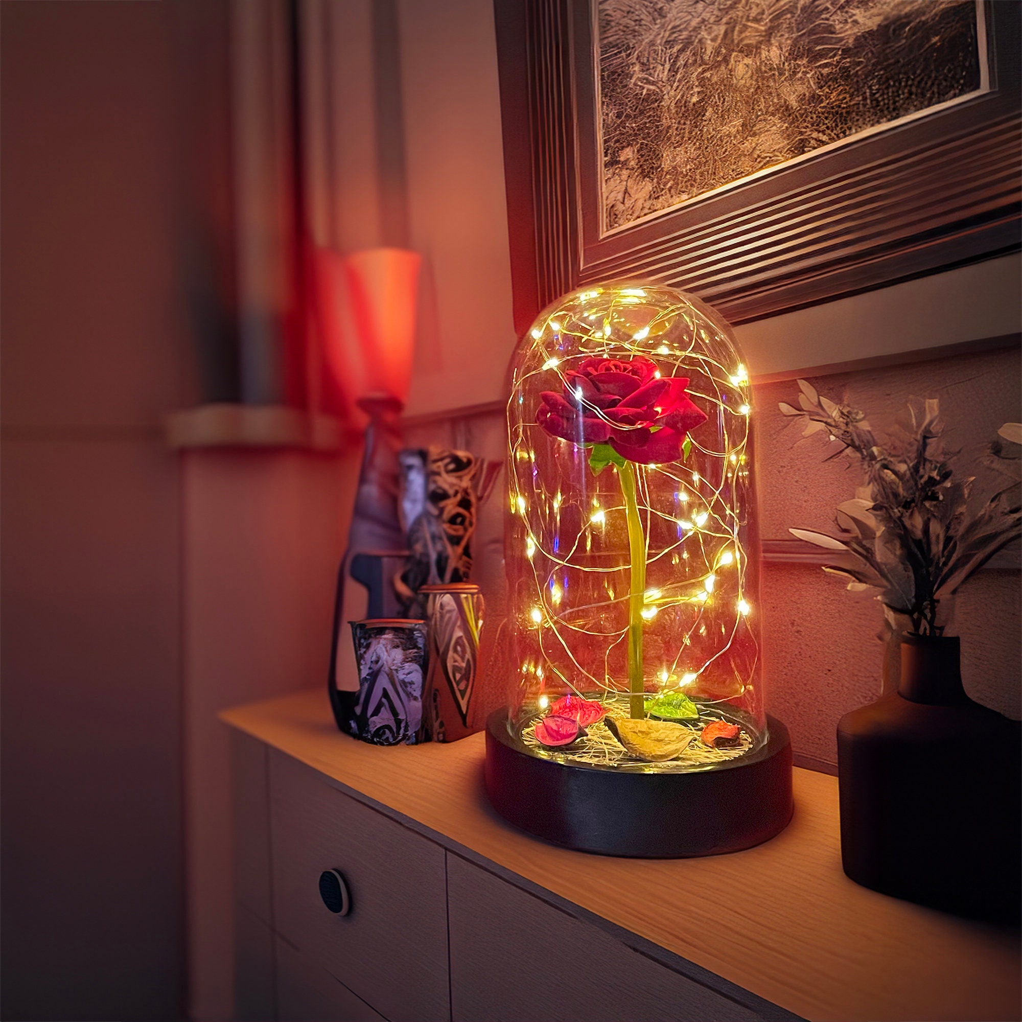 Flower Love Lamp - Beauty and the Beast Rose - Mothers Day - Gift for ...
