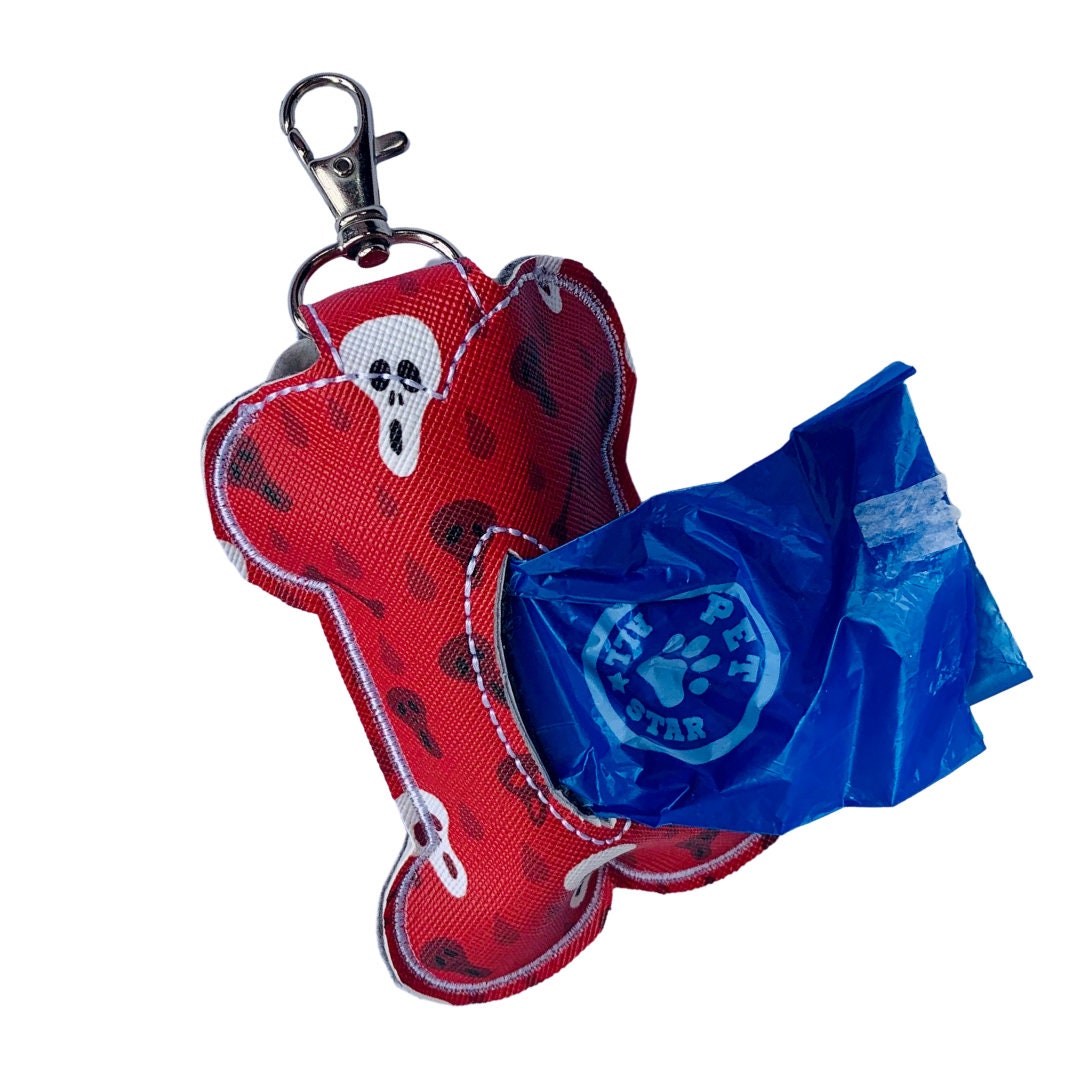 Spooky Poop Bag Dispenser, Scream Face Dog Poop Bag, Red Dog Walking ...