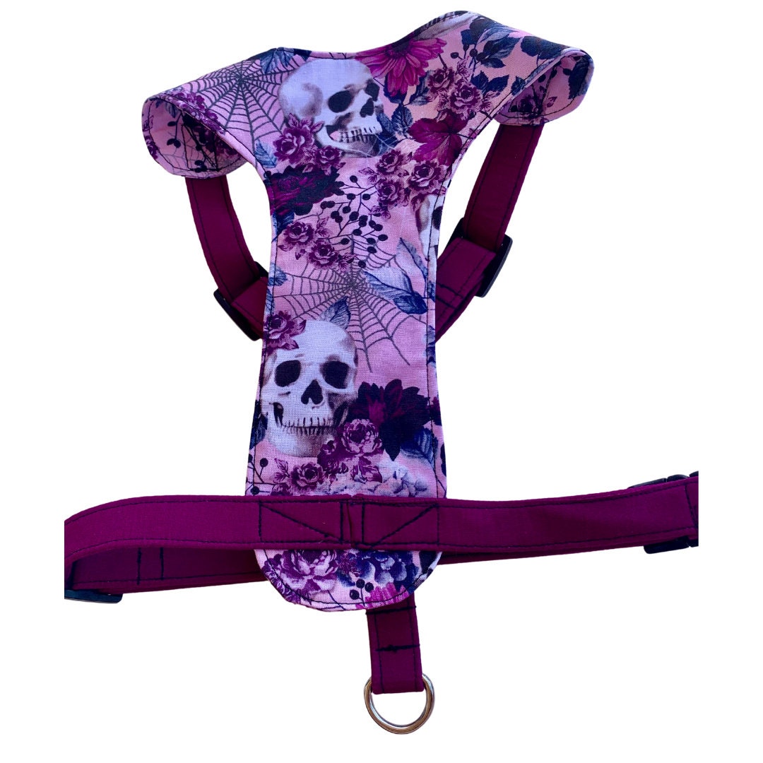 Skull Dog Harness, Day of the Dead Pet Accessories, No Pull Gothic Dog ...