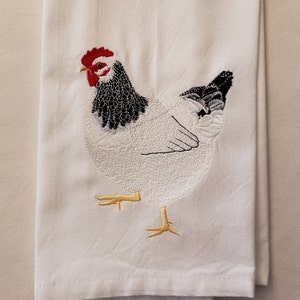 Hen Fluffy Chicken Kitchen Towel Cute Tea Towel Farmhouse Embroidered ...